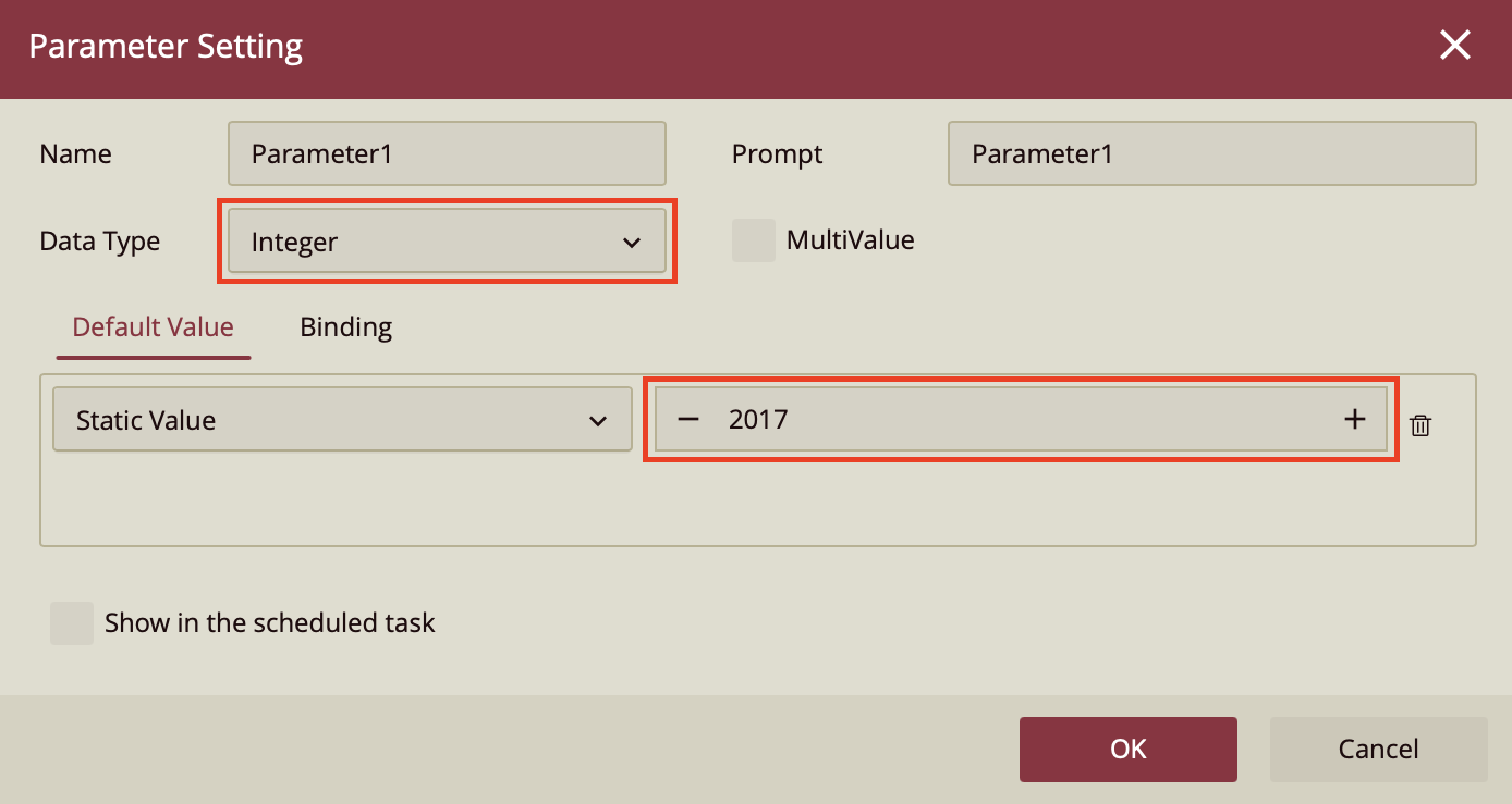 Dashboard Parameters | Wyn Documentation